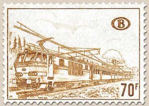 Stamp: Railway Stamp: Electric locomotive Type 160 (Belgium(Railway ...