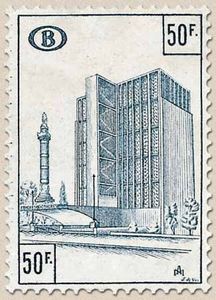 Stamp: Railway Stamp: Station Brussels Congress - Polyvalent Paper ...