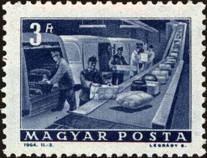Stamp: P.O. parcel conveyor (Hungary(Transport and Telecommunication ...