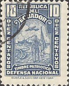 Stamp: Symbols of Defence (Ecuador(Obligatory Tax. National Defence ...