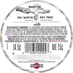 Drink Label: Martini & Rossi Extra Dry (Martini & Rossi S.p.A ...
