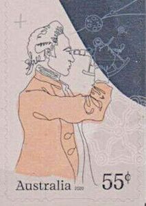 Stamp: Captain Cook with Sextant (Australia) (250th Anniversary of HMS ...