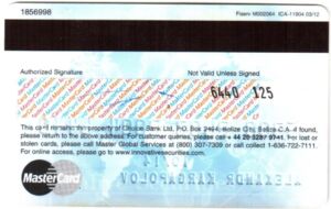 Bank Card: Innovative Securities (Choice Bank Limited, BelizeCol:BZ-MC-0016