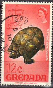 Stamp: Yellow-footed Tortoise (Testudo denticulata) (Grenada(Flora and ...