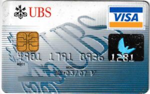 Bank Card: UBS Visa (Union Bank Of Switzerland, SwitzerlandCol:CH-VI-0040