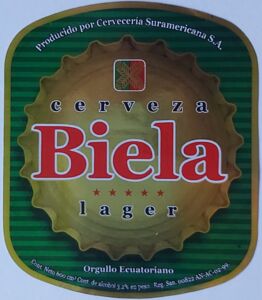 Etiqueta de bebida: Biela Cerveza Lager (A, ECUADOR S.A., EcuadorCol:EC ...