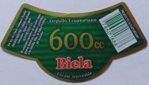 Etiqueta de bebida: Biela Cerveza Lager (A, ECUADOR S.A., EcuadorCol:EC ...