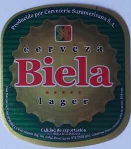 Etiqueta de bebida: Biela Cerveza Lager (A, ECUADOR S.A., EcuadorCol:EC ...