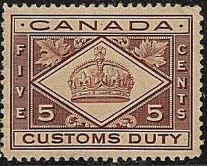 Stamp: Crown (Canada: Revenue Stamps(Customs) Bar:CA C3A