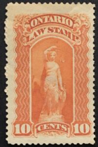 Stamp: Ontario Law Stamp 10c (Canada: Revenue Stamps(Ontario Law Stamps ...