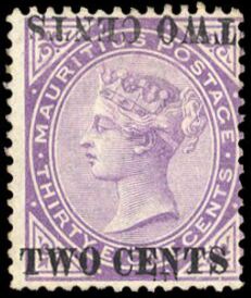 Stamp: Surcharged in Black (Mauritius(Queen Victoria issues 1891-94) Sn ...