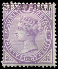 Stamp: Surcharged in Black (Mauritius(Queen Victoria issues 1891-94) Mi ...