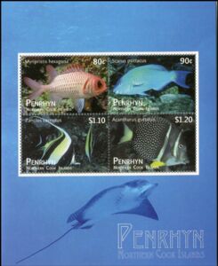 Stamp: Fishes (Penrhyn(Fishes 2012) Mi:CK-PE BL102,Yt:CK-PE BF101,Sg:CK ...