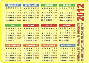 Pocket Calendar: Acr (Romania(Cars) Col:RO-2012-Car-003