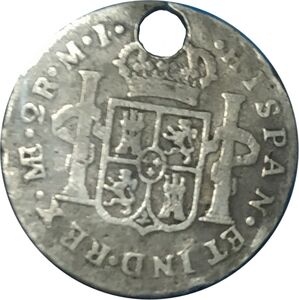 Coin: 2 Reales (Peru) (1760~1789 - Spanish Colonial Carolus III) WCC:km76a
