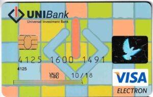 Bank Card: UniBank Visa Electron (Universal Investment Bank, North ...