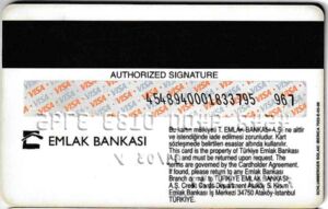 Bank Card: Emlak Bankası Visa (Emlak Bankası, Türkiye (Turkey)Col:TR-VI ...