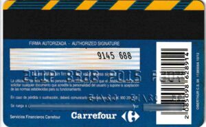 Bank Card: Carrefour Pass Visa (Servicios Financieros, SpainCol:ES-VI-0897