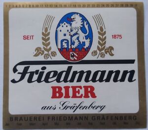 Drink Label: Friedmann Bier (Brauerei Friedmann, Germany, Federal ...