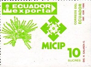 Stamp: MICIP emblem (Ecuador) (Export item) Mi:EC 2041,Sn:EC 1137d,Ber ...
