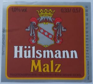 Flaschenetikett: Hulsmann Malz (Traditionsbrauerei Hülsmann ...