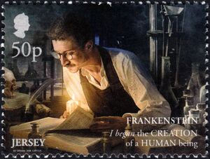 Stamp: Frankenstein (Jersey(Frankenstein - 200 Years) Mi:JE 2222,Sn:JE ...