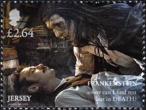 Stamp: Frankenstein (Jersey(Frankenstein - 200 Years) Mi:JE 2229,Sn:JE ...