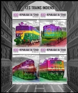 Stamp: Indian Trains (Chad(Trains (2021)) Yt:TD 3036-3039