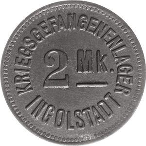 Coin: 2 Mark (POW Camp WW1) (Germany, Empire(Ingolstadt Notgeld) Men ...
