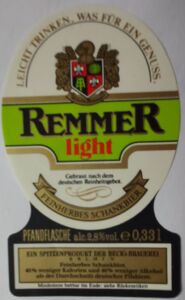 Štítok z nápoja: Remmer Light (Bierbrauerei Remmer, Bremen, NemeckoCol ...