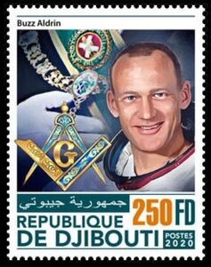 Stamp: Buzz Aldrin (Djibouti(Freemasons (2020)) Yt:DJ 3270