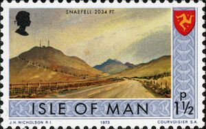 Stamp: Mount Snaefell - 2034 Ft. (Isle of Man(Views) Mi:IM 14,Sn:IM 14 ...