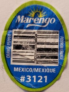 Fruit Sticker: Marengo Orange Pepper #3121 (MexicoCol:MX-VG-00086