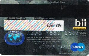 Bank Card: Mastercard Platinum (Bank BII, IndonesiaCol:ID-MC-0100