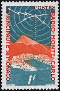 Stamp: Aerial View of the Country with the Port and Transmitter (Monaco ...