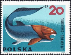 Stamp: Dinichthys (Poland(Prehistoric Animals (1966)) Mi:PL 1655,Sn:PL ...
