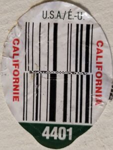 Fruit Sticker: California 4401 (United States of AmericaCol:US-FR-00873