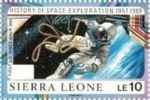 Stamp: First U.S. Space Walk - 1965 (Sierra Leone(History of space ...