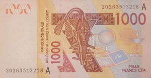 Banknote: 1,000 Francs CFA (West African States(A for Cote D'Ivoire ...