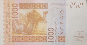 Banknote: 1,000 Francs CFA (West African States(A for Cote D'Ivoire ...