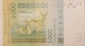 Banknote: 5,000 Francs CFA (West African States(A for Cote D'Ivoire ...