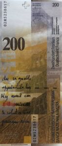 Banknote: 200 Franken/Francs/Franchi (Switzerland) (1994-2014 Issue ...