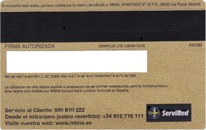 Tarjeta de Banco: MBNA Avant Card Oro (MBNA, Europa Bank, España) Col ...