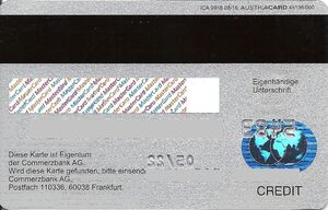 Bank Card: Commerzbank MasterCard (08.16) (Commerzbank, Germany ...