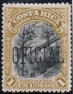 Stamp: Birris Railway Bridge overprinted "OFICIAL" (Costa Rica ...