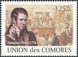 Stamp: Humphry Davy (1778-1829) (Comoros(Medical Pioneers (2009)) Mi:KM ...