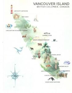 Tarjeta Postal: Vancouver Island, Map (Canadá(_ Vancouver Island) Col ...