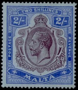 Stamp: King George V (1865-1936) (Malta(Definitives 1914-1921: King ...