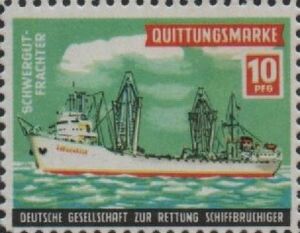Stamp: Receipt Stamp. Heavy Freighter. Rescue of Shipwrecked (Germany ...