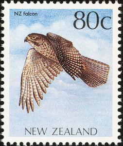 Stamp: New Zealand Falcon (Falco novaeseelandiae) - Booklet Issue (New ...